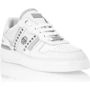 Philipp Plein Low Top Sneakers Mix Cut Studs - White
