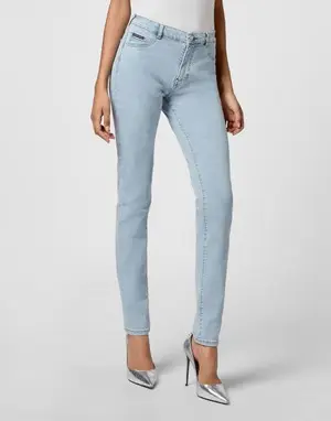 Philipp Plein Denim High Waist Jegging Women Icefrost