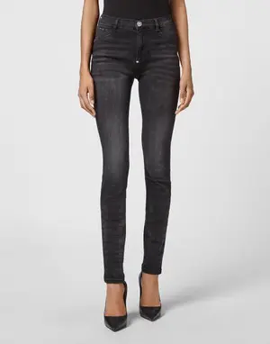 Philipp Plein High-waist Slim Fit Jeggings - Tempestgrey