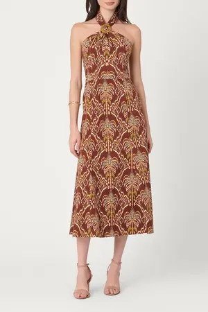 Shoshanna Balinese Palm Print Lainey Dress