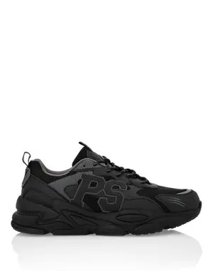PLEIN SPORT Low Top Sneakers With Logo Detailing - Black/black