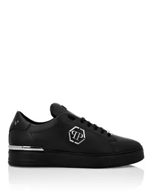 Philipp Plein Leather Lo-top Sneaker Hexagon - Black/black