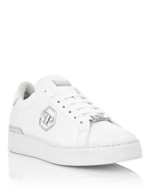 Philipp Plein Leather Lo-top Sneaker Hexagon - White