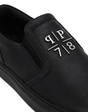 Philipp Plein Deer Print Leather Slip-on Sneakers