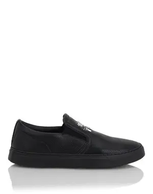 Philipp Plein Deer Print Leather Slip-on Sneakers
