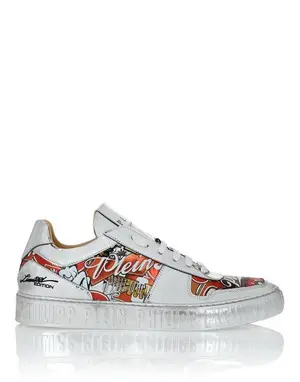 Philipp Plein Mirror Leather Low Top Sneakers Golden Eagle