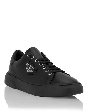 Philipp Plein Leather Lo-top Sneakers - Black/black