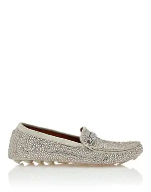 Philipp Plein Suede Strass Moccasin - Beige