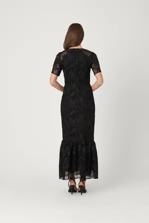 Shoshanna Midnight Basketweave Lace Montague Dress