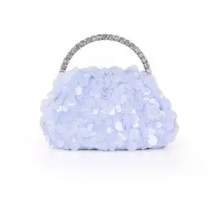 Badgley Mischka Noa Mix Sequin Pouch Clutch - Blue
