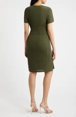 Vince Camuto Side Tie Textured Knit Dress