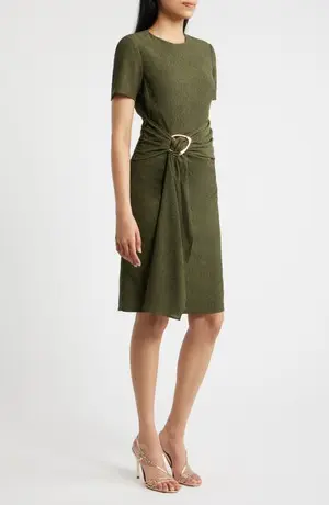 Vince Camuto Side Tie Textured Knit Dress