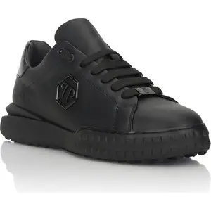 Philipp Plein Nappa Leather Low-top Sneakers Hexagon - Black/black