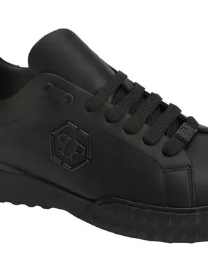 Philipp Plein Nappa Leather Low-top Sneakers Hexagon - Black/black