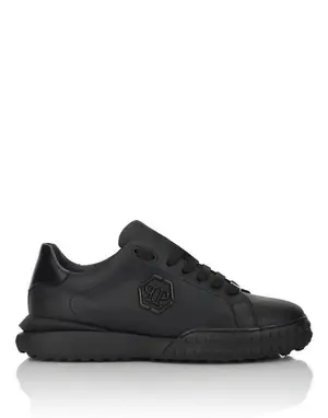 Philipp Plein Nappa Leather Low-top Sneakers Hexagon - Black/black