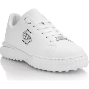 Philipp Plein Nappa Leather Low-top Sneakers Hexagon - White