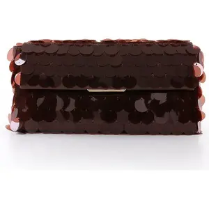 Badgley Mischka Payette Sequin Clutch - Brown