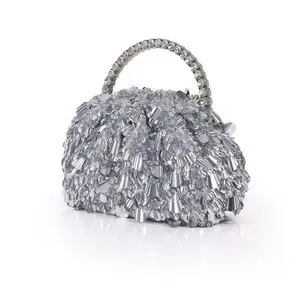 Badgley Mischka Remy Mixed Sequin Pouch Clutch