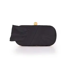 Badgley Mischka Margo Satin Tie Minaudiere - Black