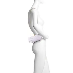 Badgley Mischka Margo Satin Tie Minaudiere - White