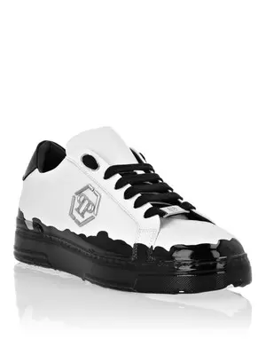 Philipp Plein Nappa Leather Low Top Sneakers Carson Paint - Black