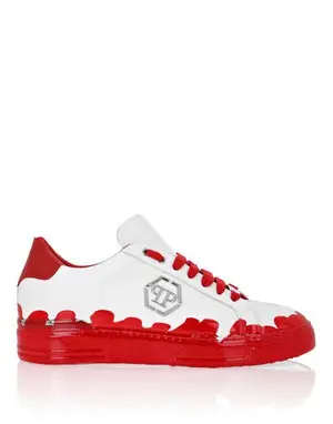 Philipp Plein Nappa Leather Low Top Sneakers With Resin Sole