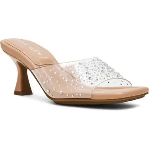 Anne Klein Jerilyn Crystal Embellished Clear Slide Sandal - Lucite