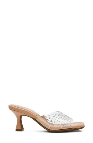 Anne Klein Jerilyn Crystal Embellished Clear Slide Sandal