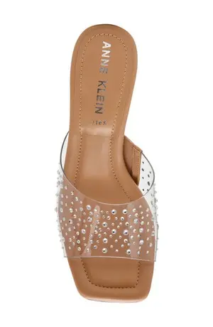 Anne Klein Jerilyn Crystal Embellished Clear Slide Sandal
