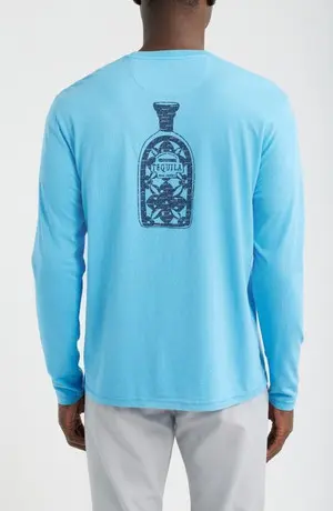 Johnnie-o Blue Agave Long Sleeve Pocket T-shirt