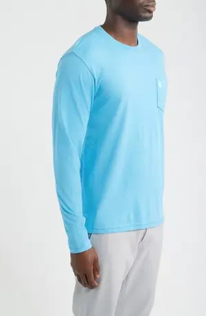 Johnnie-o Blue Agave Long Sleeve Pocket T-shirt