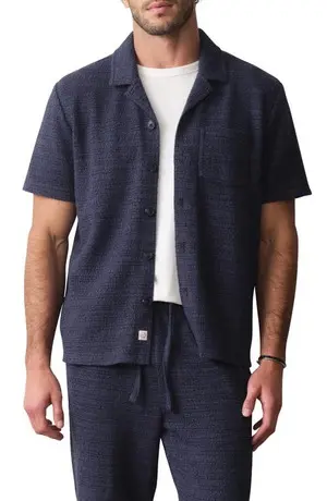 Marine Layer Hugo Jacquard Resort Shirt - Navy