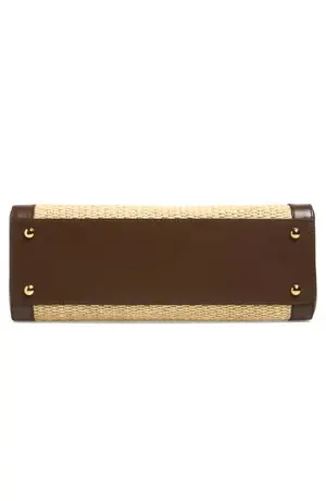 DEMELLIER The Midi Hudson Raffia & Leather Satchel