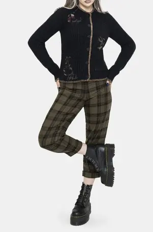 DISTURBIA Embroidered Blanket Stitch Cardigan