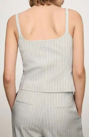 Mango Striped Square-neck Waistcoat