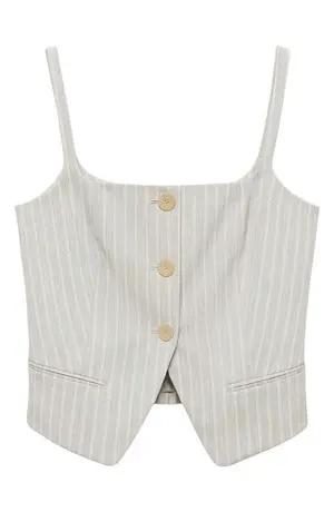 Mango Striped Square-neck Waistcoat