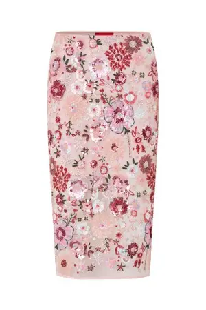 CRAS Embellished Floral Midi Skirt