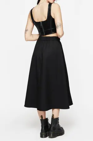 DISTURBIA Nightingale Buckled Midi Skirt - Black