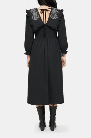 DISTURBIA Alira Bug Embroidered Midi Dress