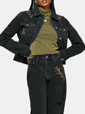 DISTURBIA Abellona Embroidered Denim Jacket