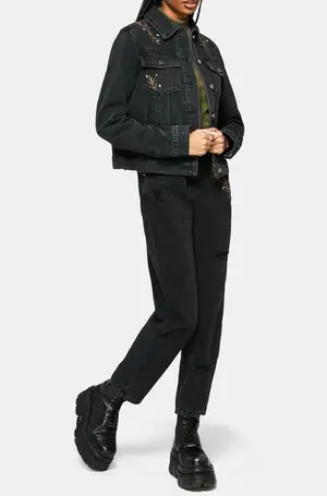 DISTURBIA Abellona Embroidered Denim Jacket