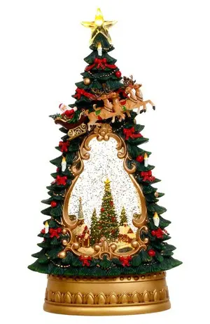 MARK ROBERTS Christmas Tree Scene With Led - Green