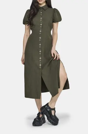 DISTURBIA Odile Embroidered Midaxi Dress