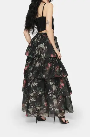 DISTURBIA Anara Tiered Maxi Skirt