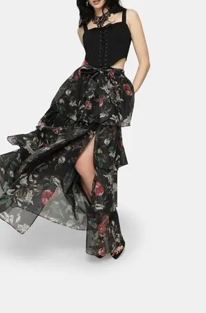 DISTURBIA Anara Tiered Maxi Skirt