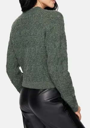 DISTURBIA Cadmium Pointelle Knit Cardigan