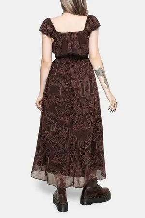 DISTURBIA Kells Lace Trim Midaxi Dress