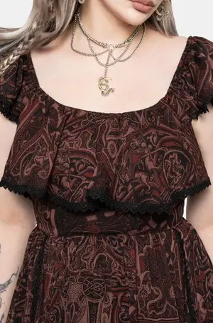 DISTURBIA Kells Lace Trim Midaxi Dress