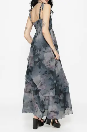 DISTURBIA Ophelie Chiffon Tiered Maxi Dress