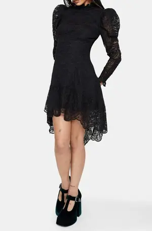 DISTURBIA Lyra High Neck Lace Mini Dress
